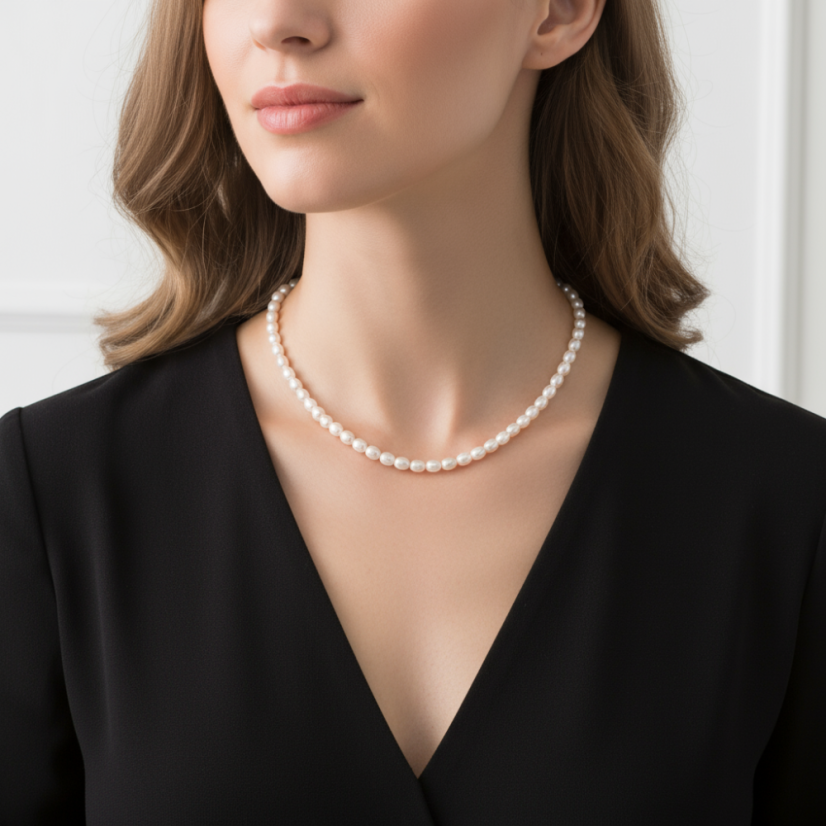 Perlový NÁHRDELNÍK - WHITE BUBBLE CHOKER :: NAULI - Šperky z pravých perel